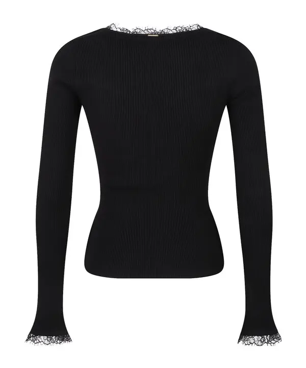 TWINSET Form-fitting Lace Knit Top
