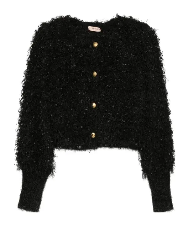 TWINSET Embellished Long-sleeve Jacket With Gold-tone Hardware