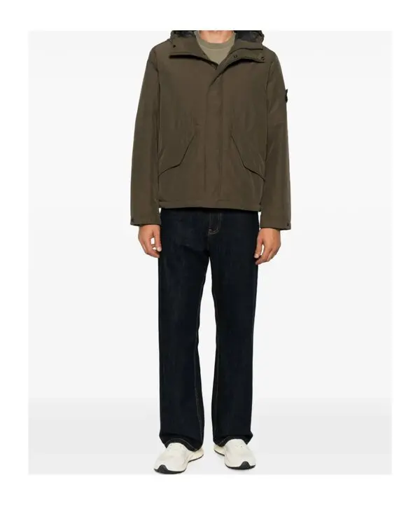 Stone Island Hooded Logo-patch Jacket