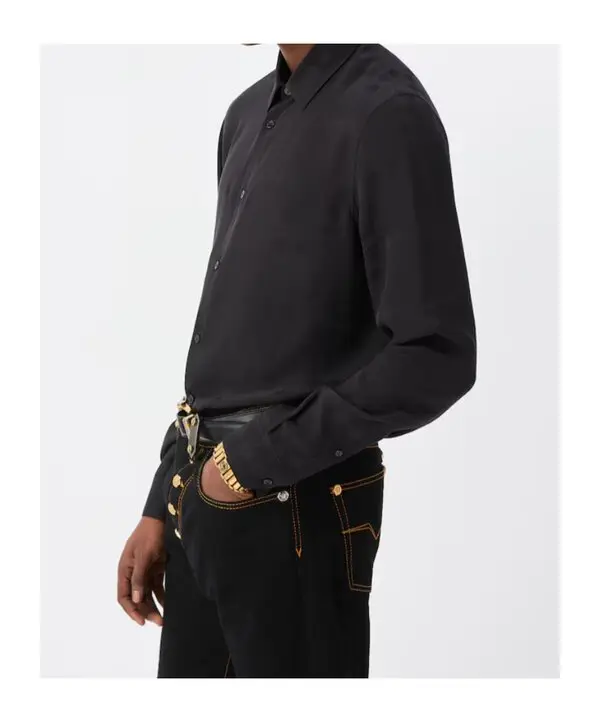 Versace Jacquard Silk Crêpe Satin Silk Shirt