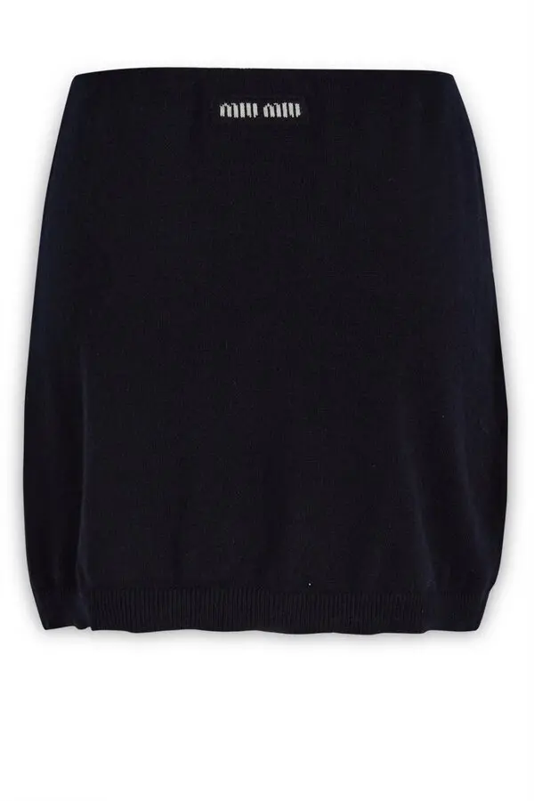 Miu Miu Cashmere Mini Skirt With Contrasting Pockets