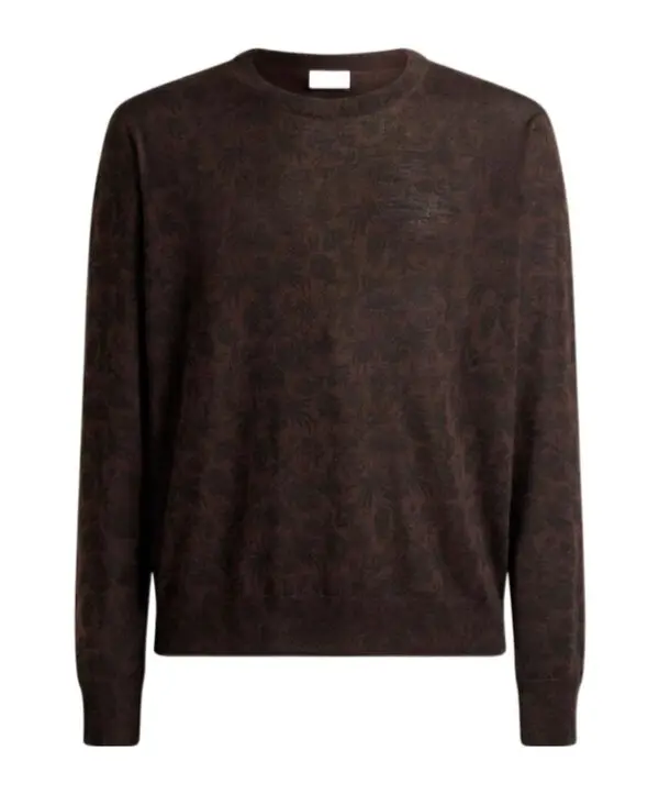 Etro Wool And Silk Sweater With Floral Paisley Motif