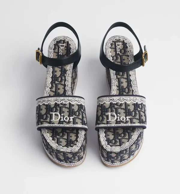 Dior Dentelle Wedge Sandal