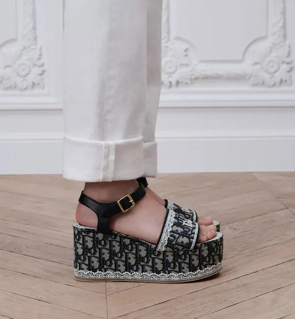 Dior Dentelle Wedge Sandal