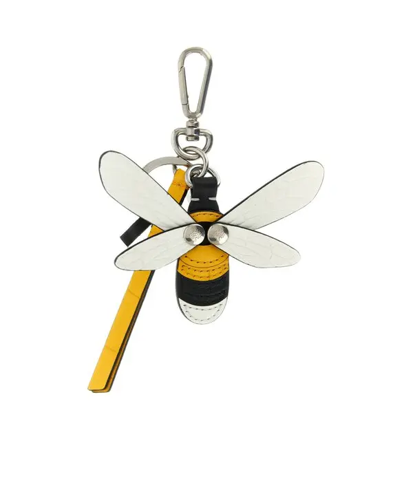 Mulberry British Summer Bumblebee Leather Keyring