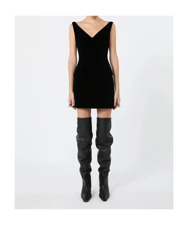 Sportmax Short Sleeveless Velvet Dress