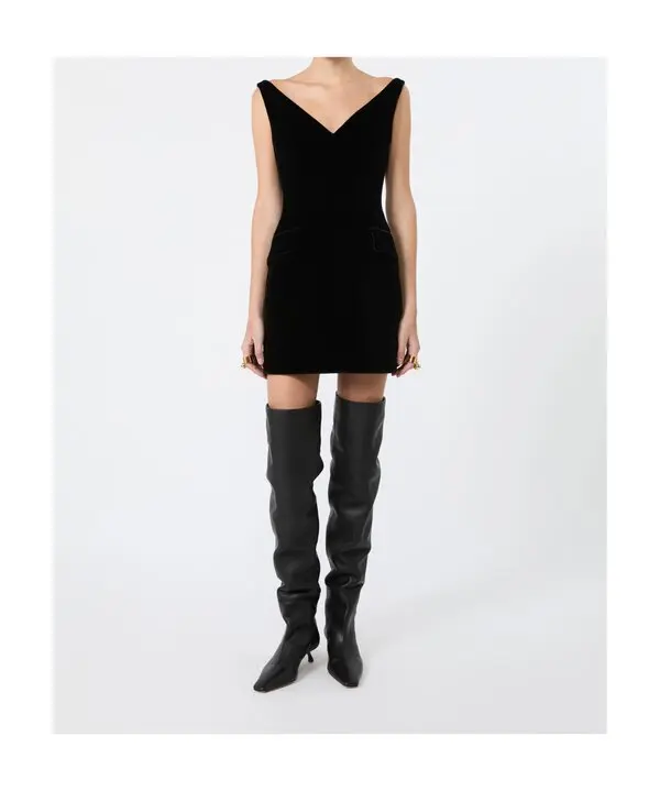 Sportmax Short Sleeveless Velvet Dress