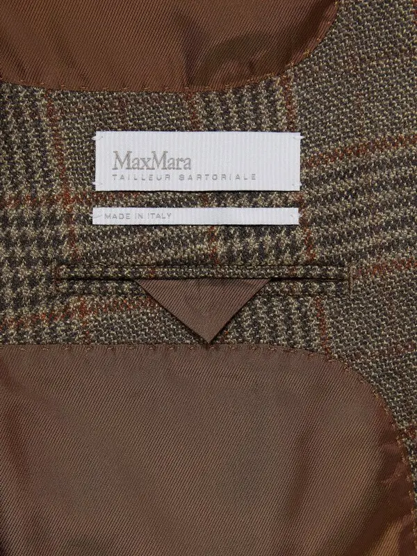 Max Mara Double-breasted Mouline Wool Twill Blazer