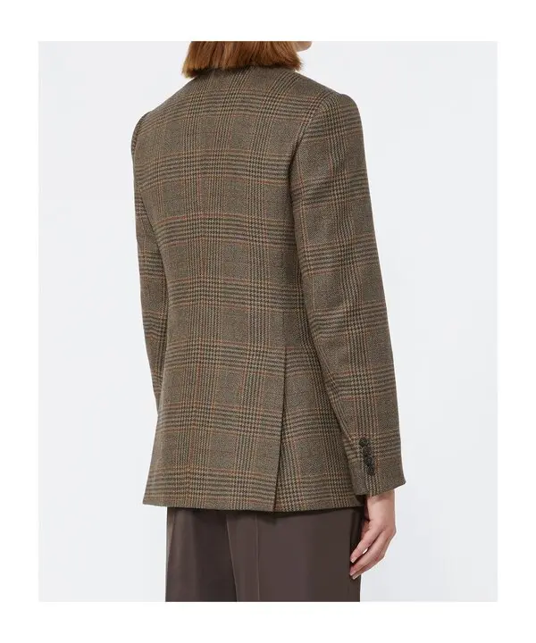 Max Mara Double-breasted Mouline Wool Twill Blazer