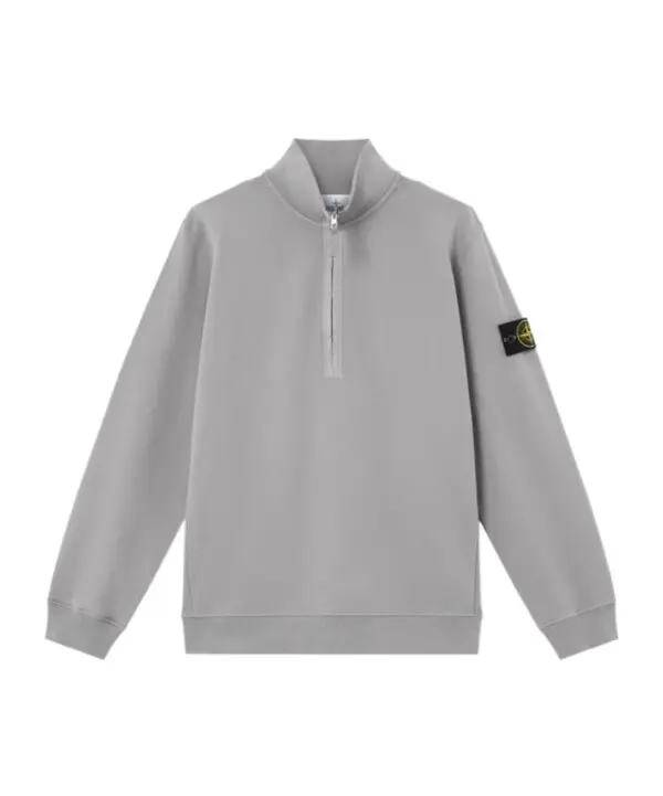 Stone Island Regular-fit Half-zip Sweatshirt With Ribbed Inserts