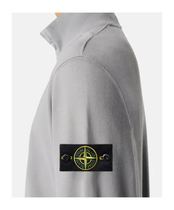 Stone Island Regular-fit Half-zip Sweatshirt With Ribbed Inserts