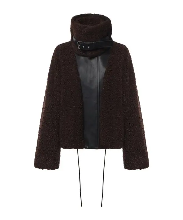 Sportmax Faux-shearling Buckled-collar Jacket