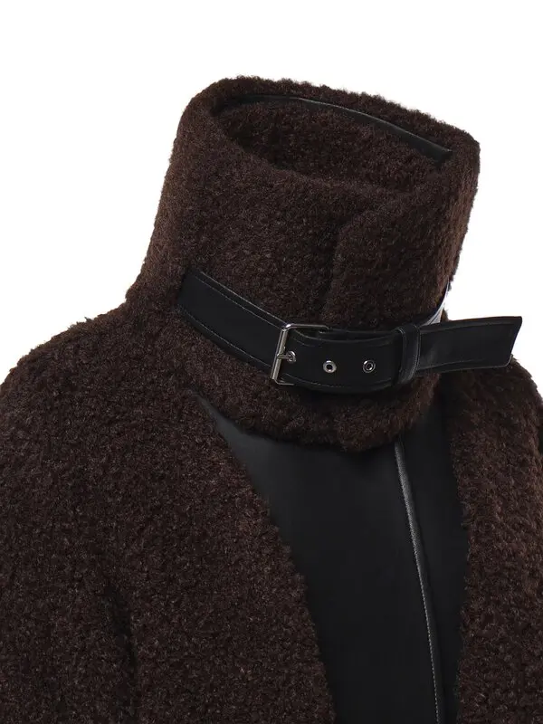 Sportmax Faux-shearling Buckled-collar Jacket
