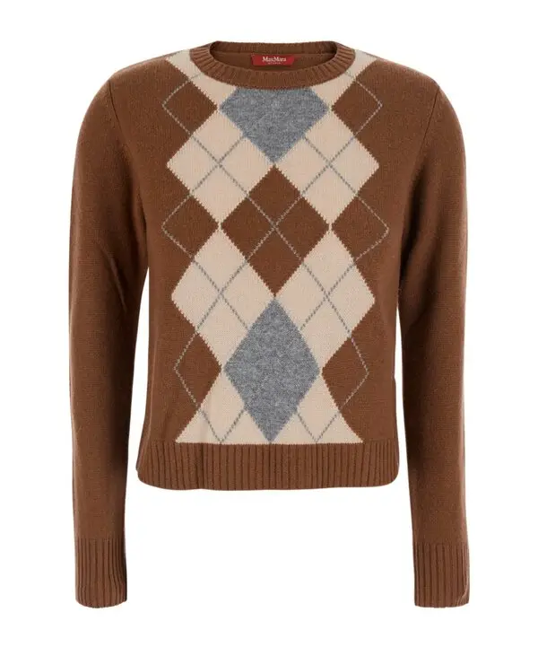 Max Mara Argyle-pattern Sweater - Brown