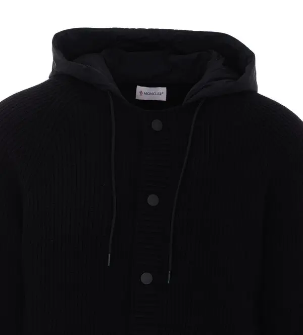 Moncler Hooded Cardigan With Snap-button Closure
