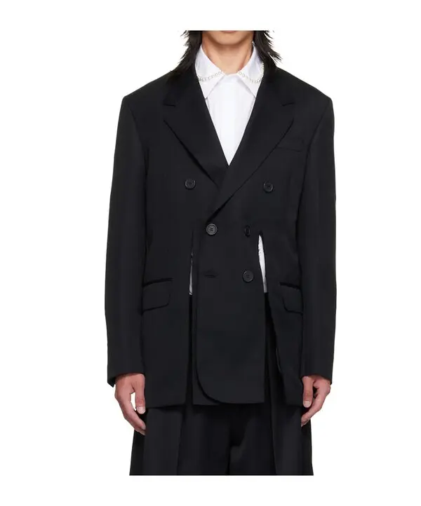Simone Rocha Double-breasted Suit Jacket With Vents At The Hem