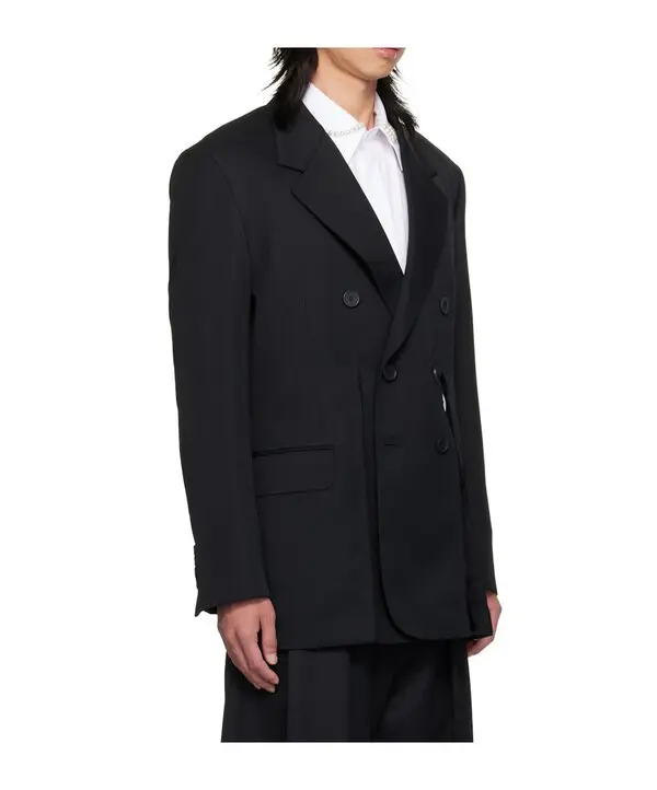 Simone Rocha Double-breasted Suit Jacket With Vents At The Hem