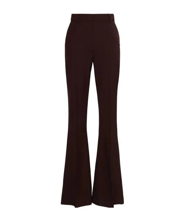Sportmax Low-rise Flared Trousers - Plum