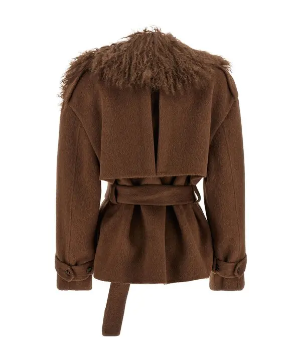Giuseppe Di Morabito Shearling Collar Cropped Coat