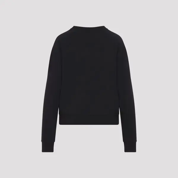 Moncler Long Sleeve Crewneck Sweatshirt With Logo Patch - Black
