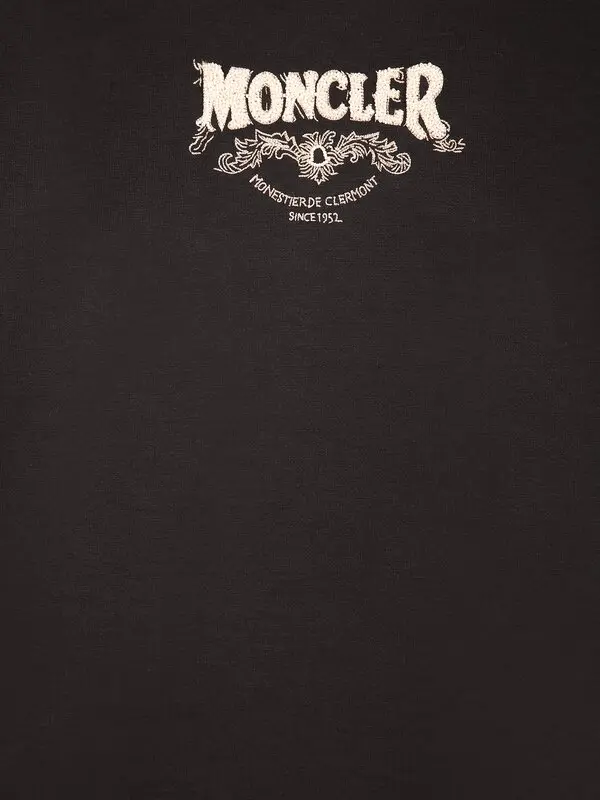 Moncler Long Sleeve Crewneck Sweatshirt With Logo Patch - Black