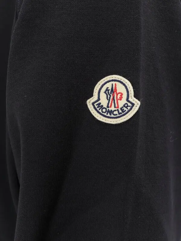 Moncler Long Sleeve Crewneck Sweatshirt With Logo Patch - Black