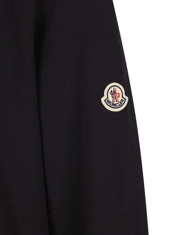 Moncler Long Sleeve Crewneck Sweatshirt With Logo Patch - Black
