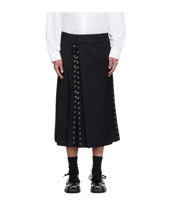 Simone Rocha Eyelet-embellished Pleated Midi Kilt