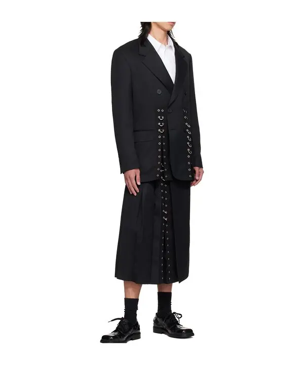Simone Rocha Eyelet-embellished Pleated Midi Kilt