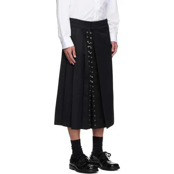 Simone Rocha Eyelet-embellished Pleated Midi Kilt