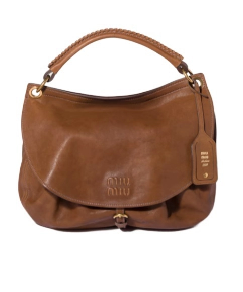 Miu Miu Rendez-vous Leather Hobo Bag - Oak