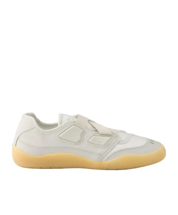 Prada Speedrock Technical Mesh And Leather Sneakers - Crystal