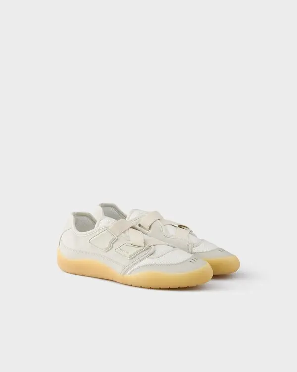 Prada Speedrock Technical Mesh And Leather Sneakers
