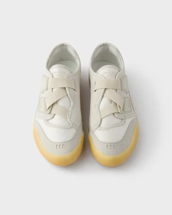 Prada Speedrock Technical Mesh And Leather Sneakers