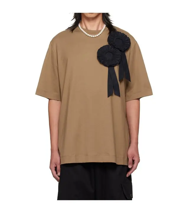 Simone Rocha Ruffled Rose Bow Loose T-shirt
