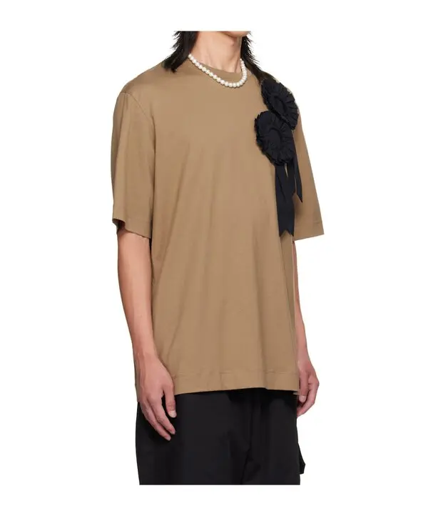 Simone Rocha Ruffled Rose Bow Loose T-shirt