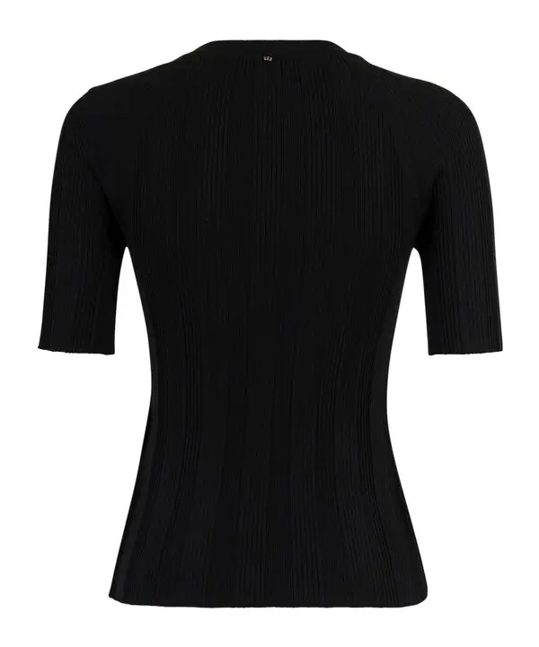Sportmax Ribbed Knit Top With Button Detail