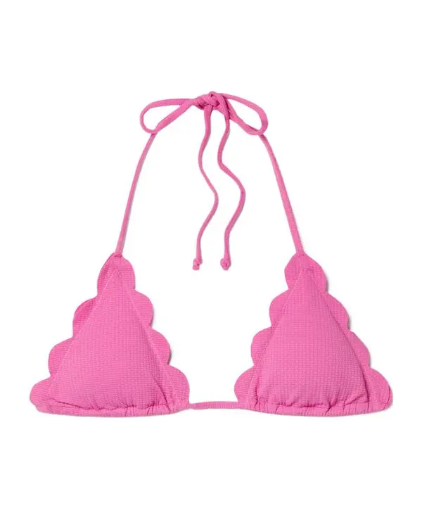 Marysia Broadway Seersucker Triangle Bikini Top - No