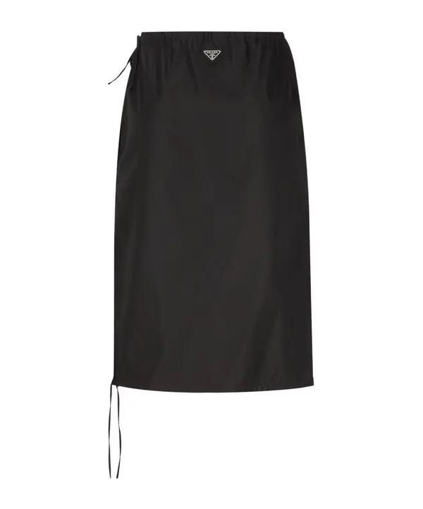 Prada Elastic Waist Midi Skirt