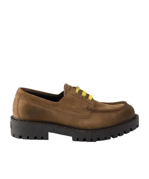 Prada Lug-sole Lace-up Moccasins