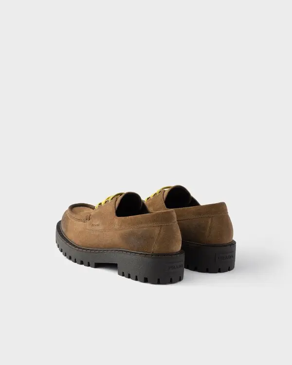 Prada Lug-sole Lace-up Moccasins