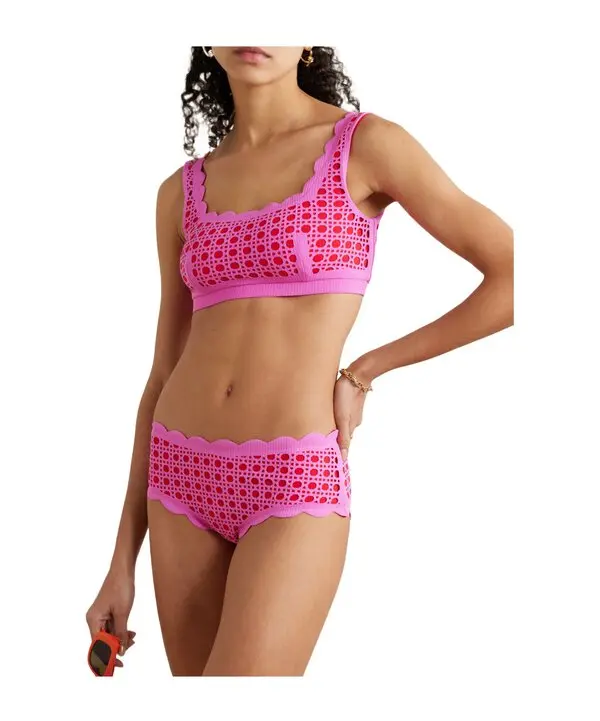Marysia Spring Scalloped Laser-cut Bikini Briefs