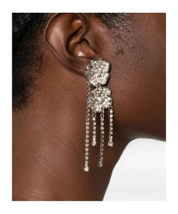Alessandra Rich Floral Embellished Earrings