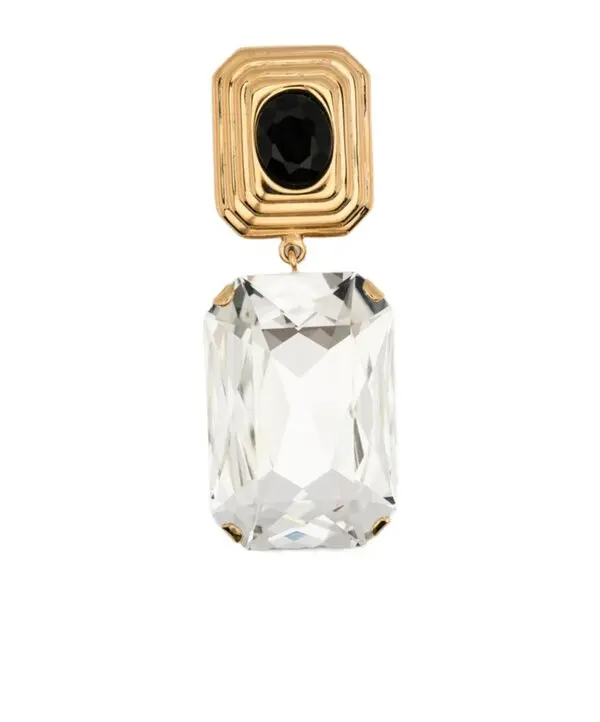 Alessandra Rich Embellished Clip-on Drop Earrings - Gold