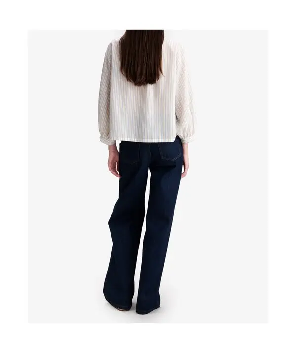 A.p.c. Striped Band Collar Shirt - Off-white