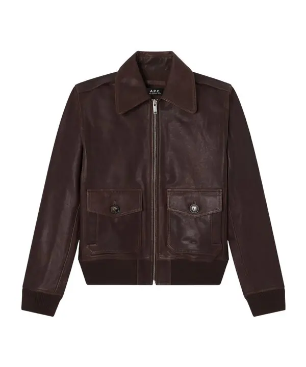 A.p.c. Long-sleeved Zip-front Jacket - Brown
