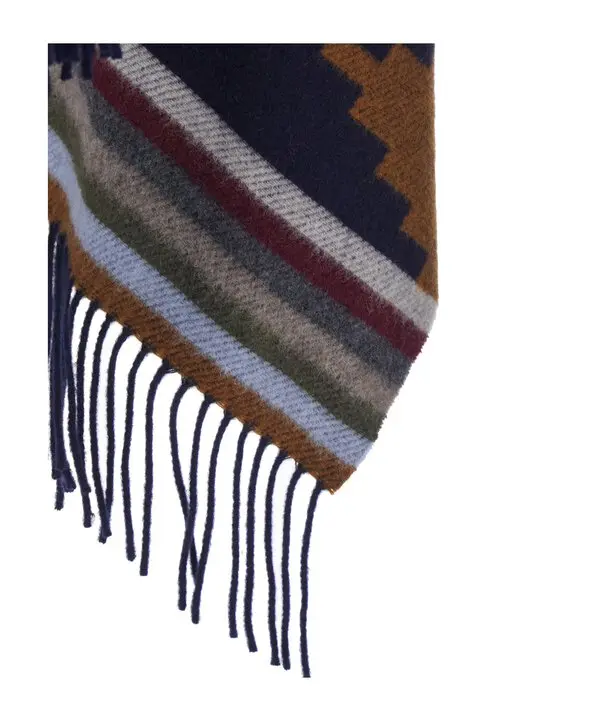 BAZAR DELUXE Patterned Faux Fur Trim Shawl