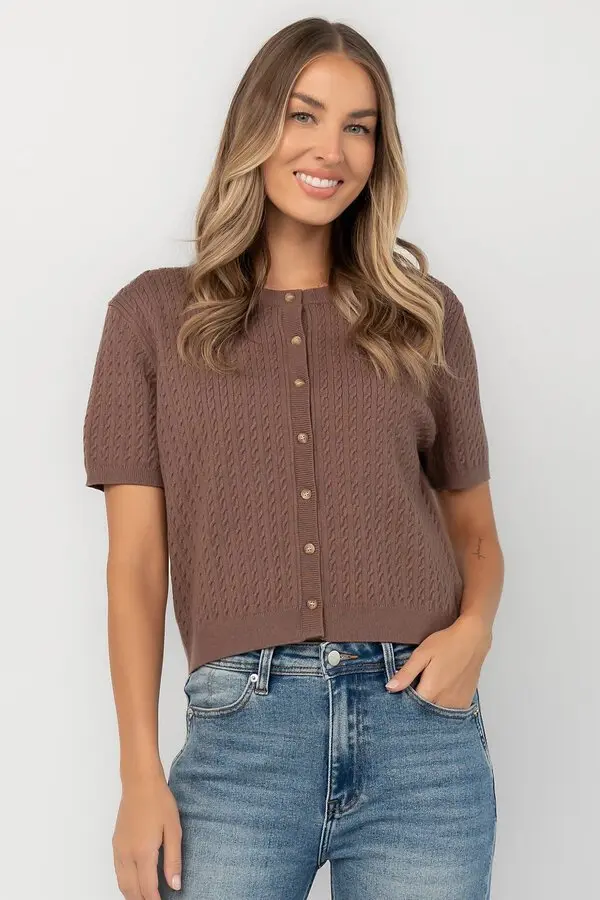 GILLI Coralie Cardigan - Brown