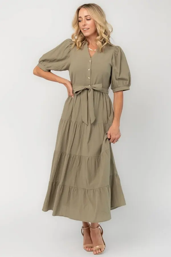 POLAGRAM Camille Maxi Dress - Sage