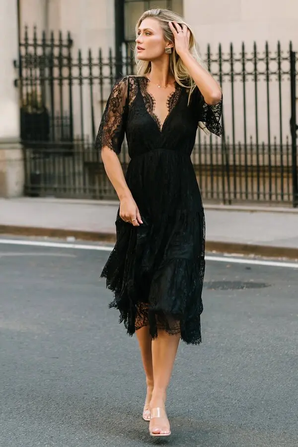 XH TEXTILES Brittany Lace Midi Dress